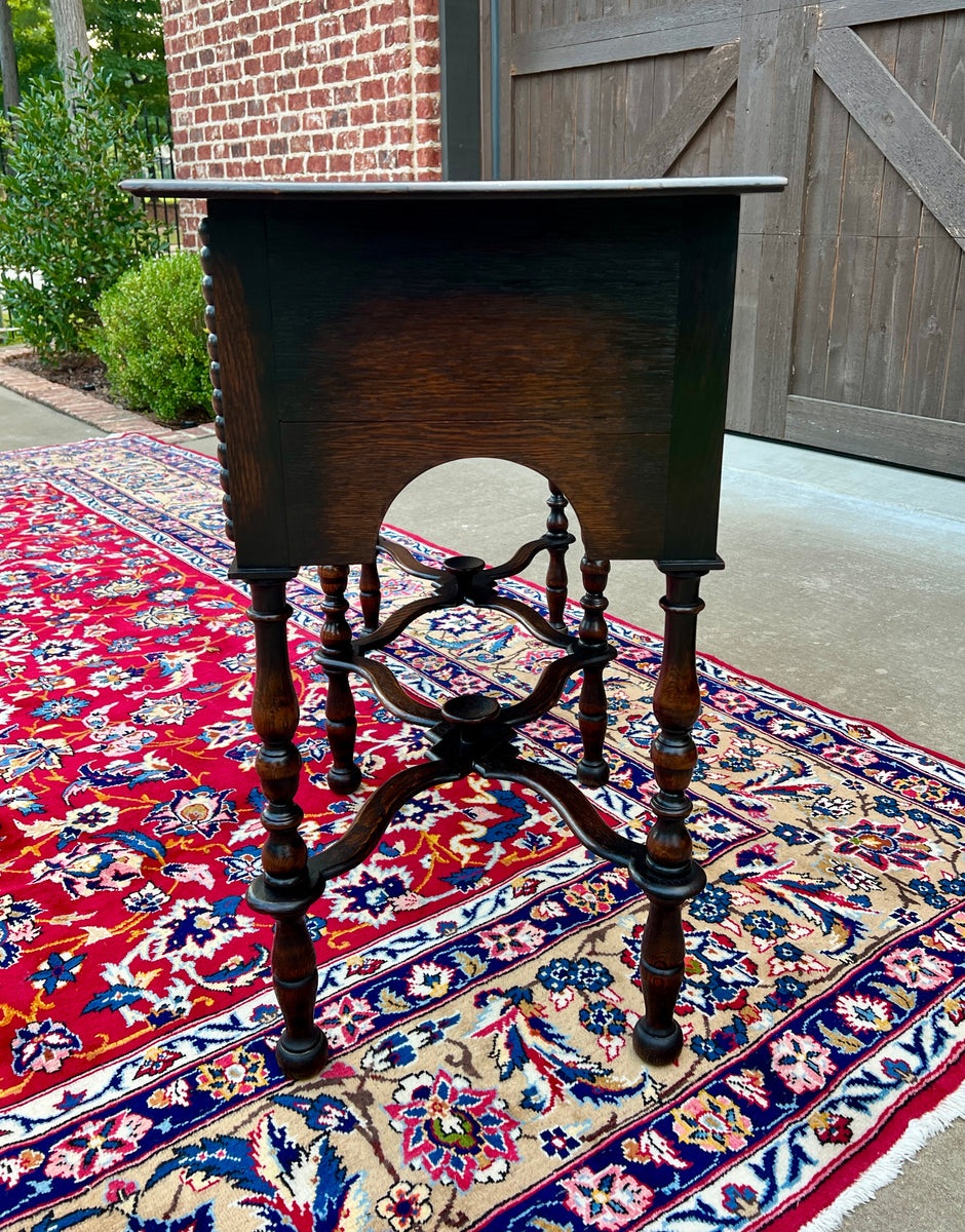Antique English Table Hall Entry Console Sofa Table Oak William & Mary ...