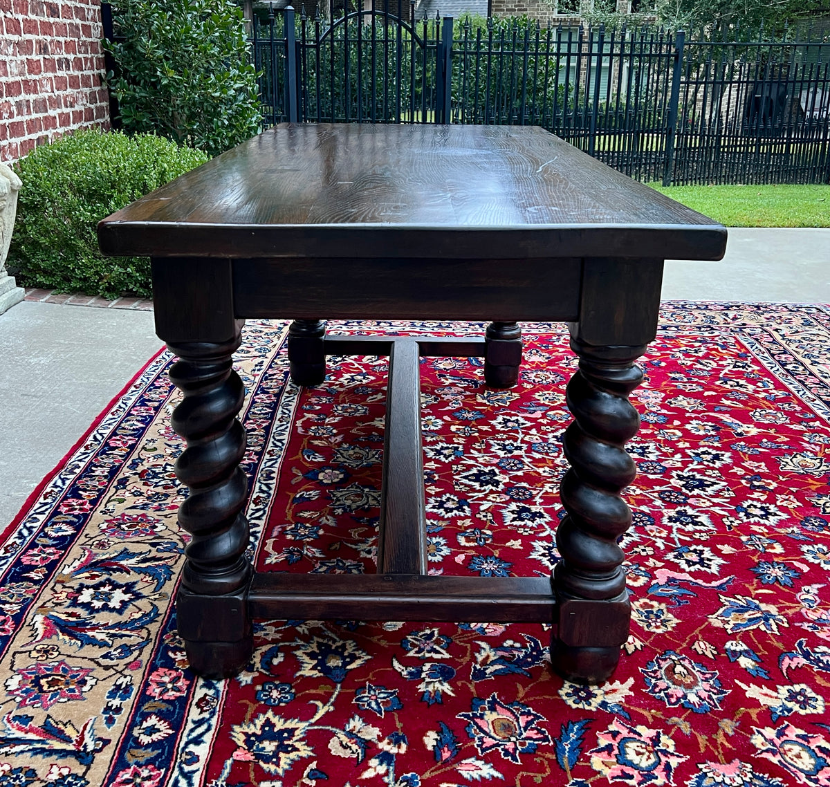 Antique French Dining Table Breakfast Table Barley Twist Dark Oak Draw ...