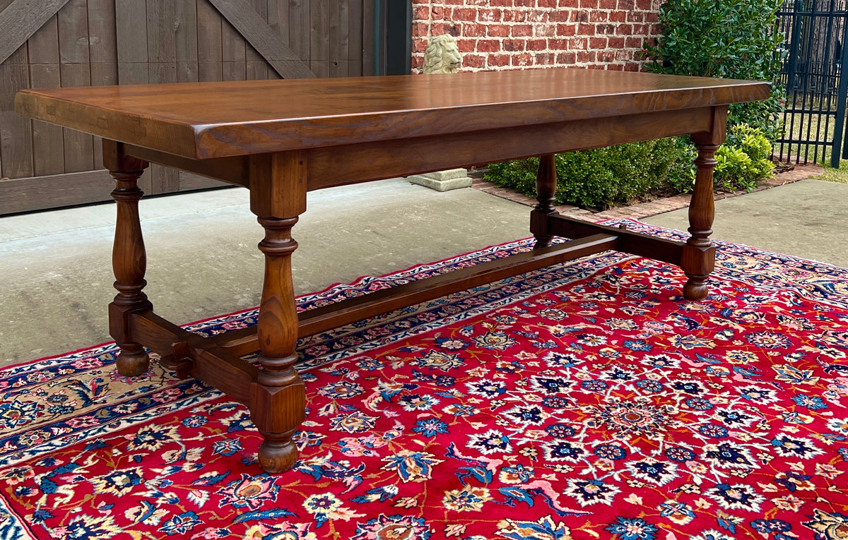 Antique French Farm Table Dining Table Farmhouse Turned Post Legs Oak ...