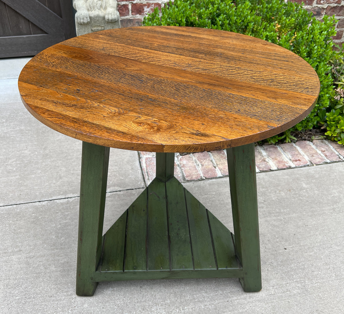 Vintage English ROUND Cricket Table End Table Side Table Oak 3-Legged ...